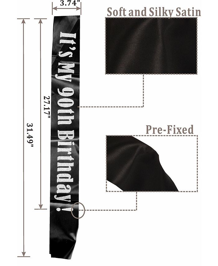 Meant2tobe 90th Birthday Sash and Tiara for Women - Fabulous Glitter ...