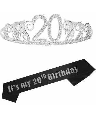 Meant2tobe 20th Birthday Sash and Tiara for Women - Fabulous Set ...