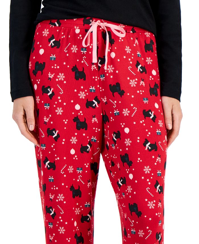 Charter Club Women's Soft Knit Printed Pajama Pants, Created for Macy's ...