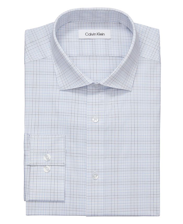 Calvin Klein Men's Steel Slim Fit Stretch Wrinkle Resistant Dress Shirt - Macy's