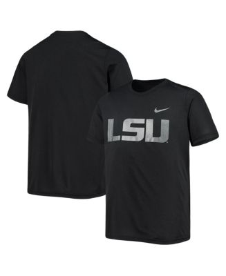 Big Boys Nike LSU Tigers Blackout Legend Performance T-shirt - Macy's