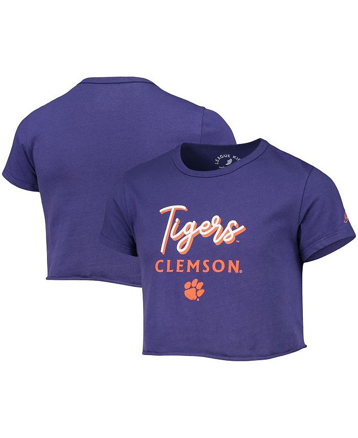League Collegiate Wear Big Girls Purple Clemson Tigers Cropped T-shirt ...