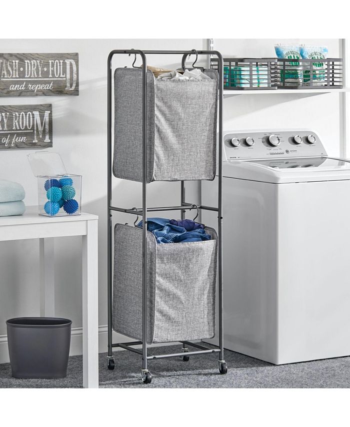 mDesign Vertical Portable Laundry Hamper Basket - Metal Frame - Macy's