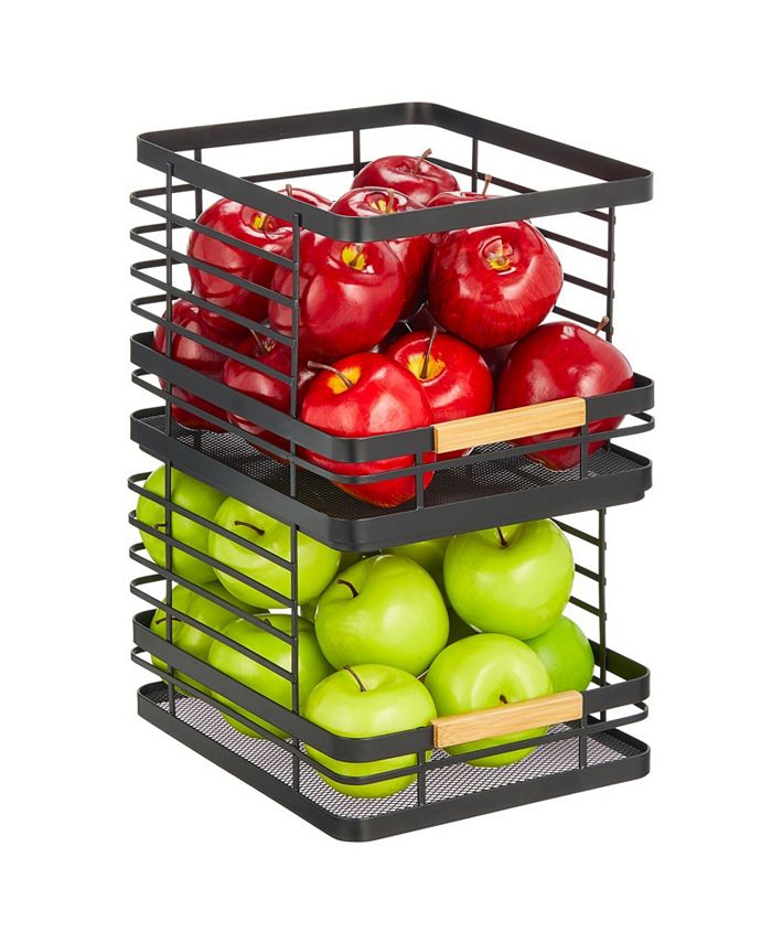 Mdesign Metal Wire Stackable Food Storage Bin Basket 2 Pack Macys