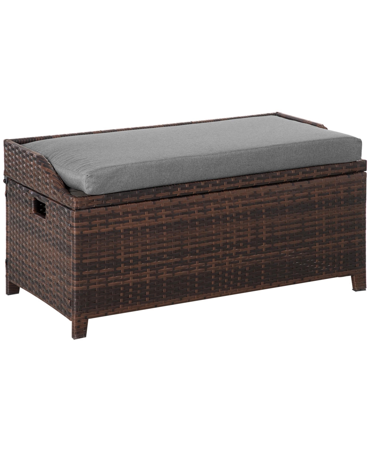 Click here for Outsunny Pe Rat Patio Storage Bench w/ Interior Wa... prices