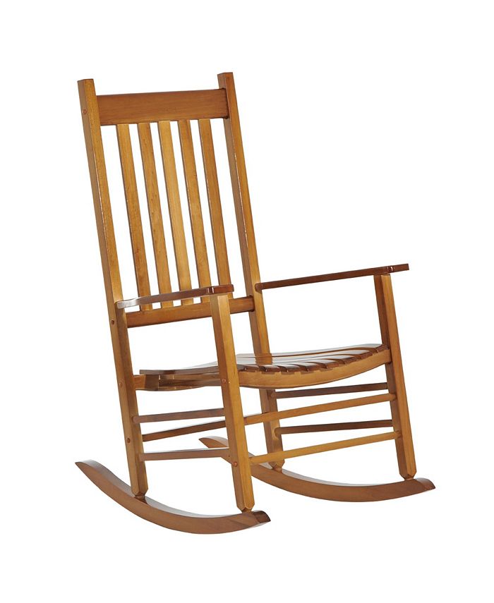 Outsunny Outdoor Rocking Chair, Wooden Rustic High Back All Weather ...