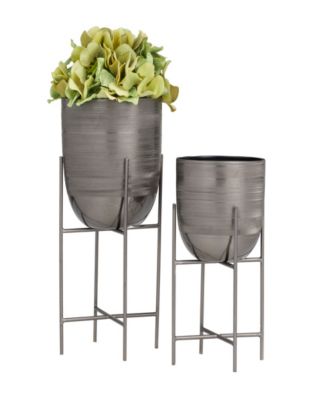 Metal Planter with Removable Stand Set of 2 - Macy's