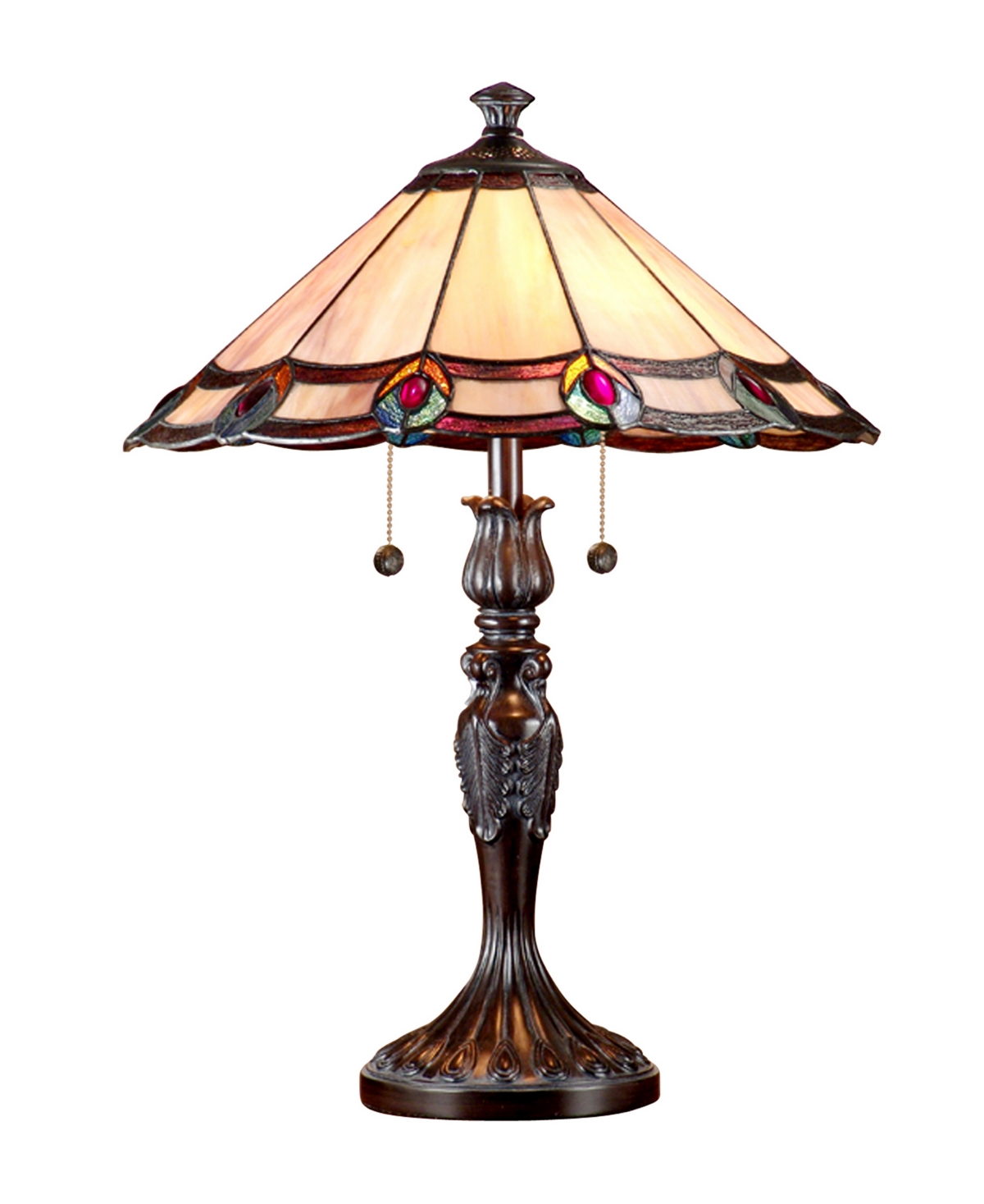 Click here for Dale Tiffany Aldridge Peacock Table Lamp - Multi prices