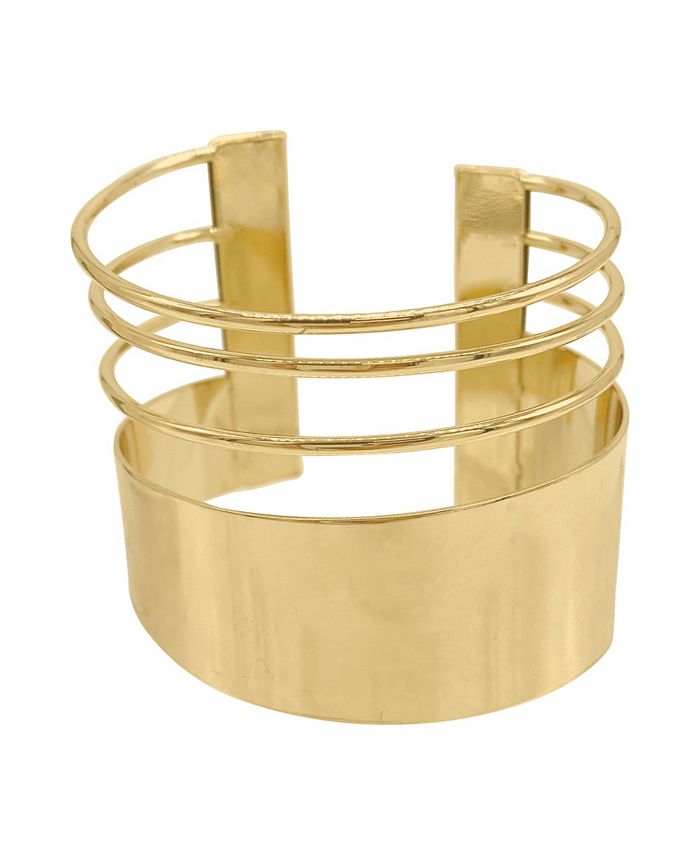 ADORNIA 14K Gold Plated Multi Strand Tall Cuff Bracelet - Macy's