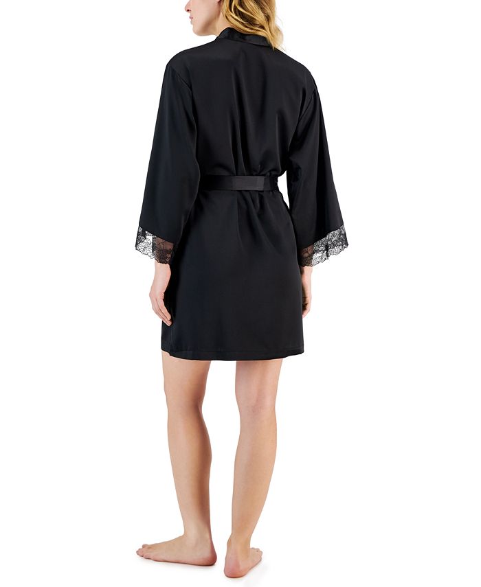 I.N.C. International Concepts Women's Lace-Trim Satin Robe, Created for ...