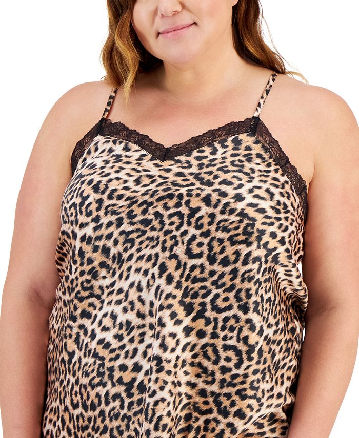 I.N.C. International Concepts Plus Size Cheetah-Print Chemise, Created ...