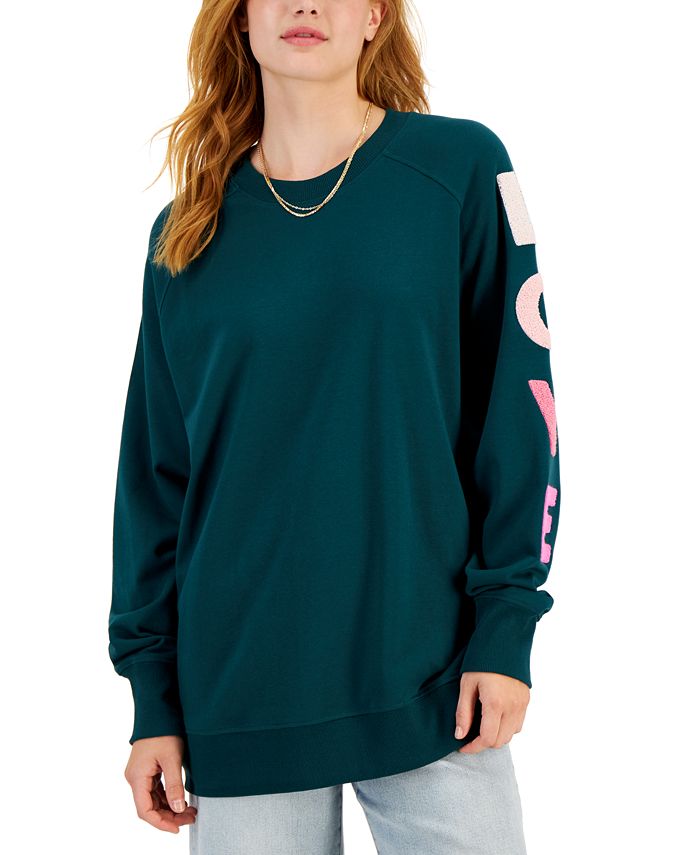 Rebellious One Juniors' Love Sleeve Crewneck Sweatshirt - Macy's