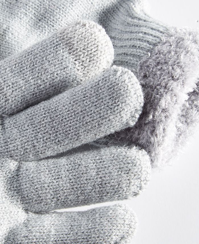 On 34th Women's Rib-Stitch Fuzzy-Cuff Gloves, Created for Macy's - Macy's