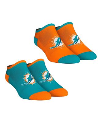 Women's Rock 'Em Socks Miami Dolphins Core Team 2-Pack Low Cut Ankle Sock Set - Macy's