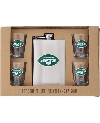 Memory Company New York Jets 8 Oz Stainless Steel Flask and 2 Oz Shot ...