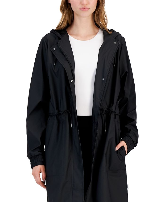 Rains Women's String Hooded Drawstring-Waist Parka - Macy's