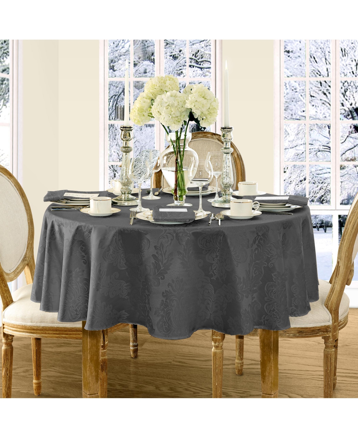 Click here for Elrene Barcelona Damask Oval Tablecloth  60 x 84 -... prices