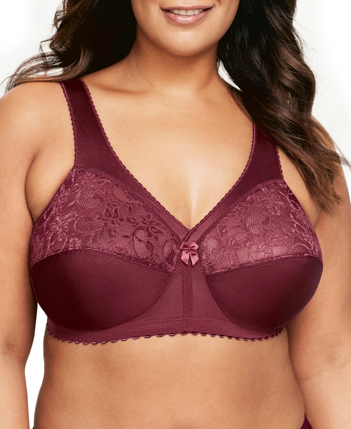 Womens Full Figure Plus Size MagicLift Original Wirefree Support Bra 1000 - Burgundy
