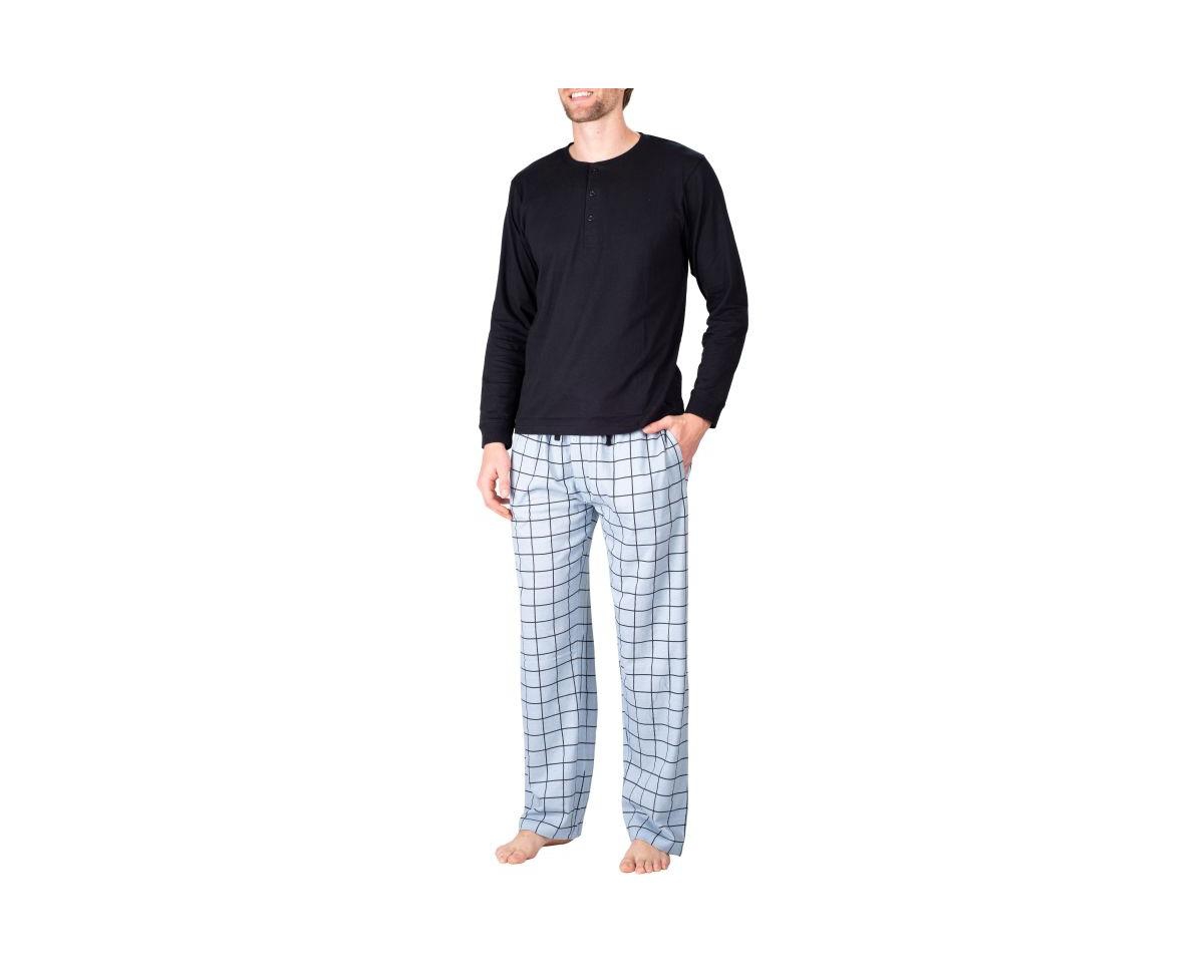 Click here for Sleep Hero Mens Henley Neck Knit Pajama Set - Grey... prices