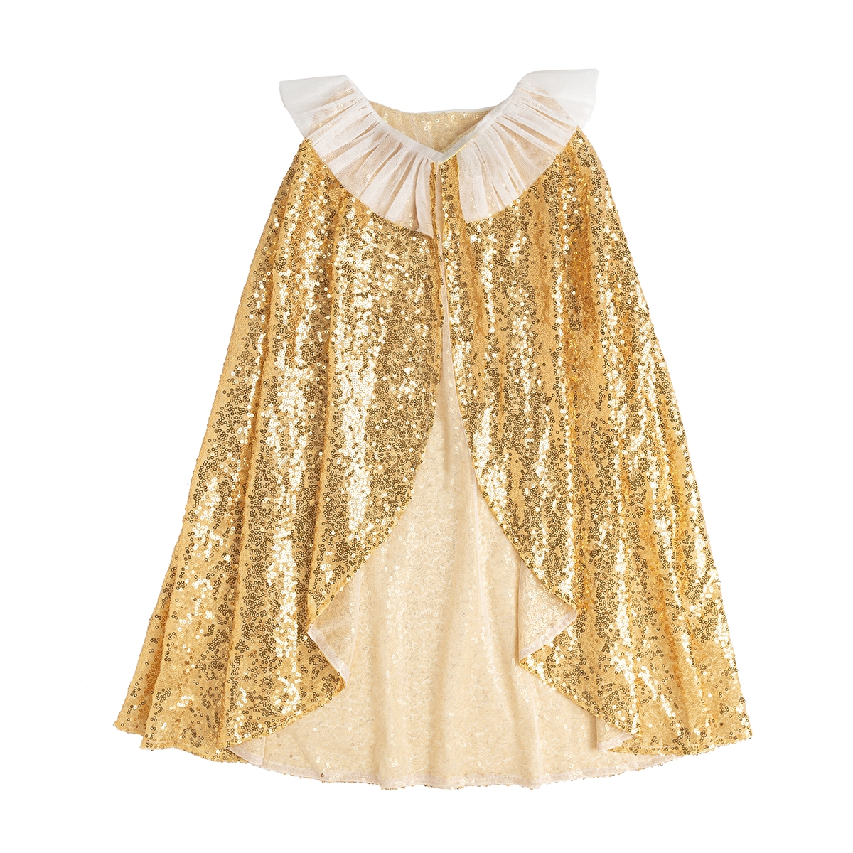 Click here for Sweet Wink Girls Gold Sequin Cape - Gold sequin wi... prices