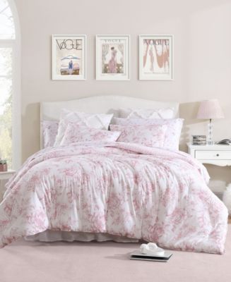 Laura Ashley Delphine Cotton Reversible Comforter Set - Macy's