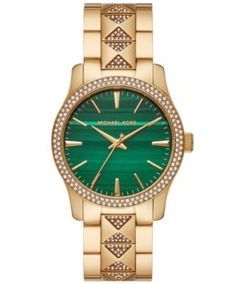 Michael Kors Women's Runway Quartz Three-Hand Gold-Tone Stainless Steel ...
