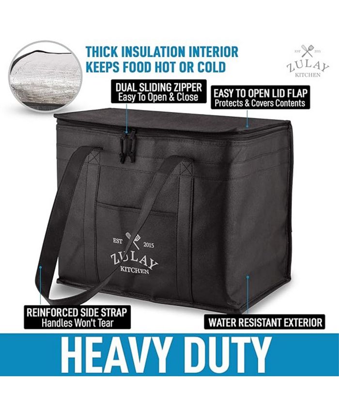 Zulay Kitchen 2 Pack Large Reusable Heavy Duty Collapsible Insulated ...