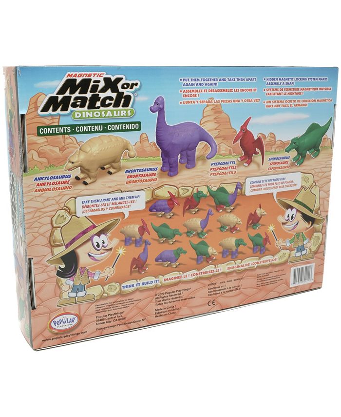 Popular Playthings Magnetic Mix or Match Dinosaurs Set, 15 Pieces - Macy's