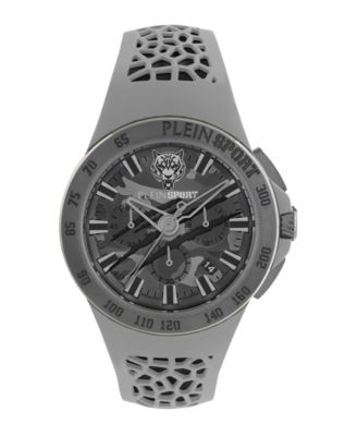 Plein Sport Men's Thunderstorm Chrono Gray Silicone Strap Watch 43mm ...