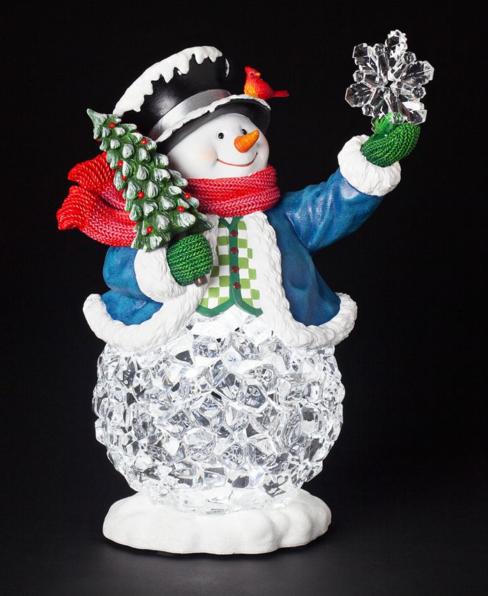 Roman 13" H Musical Light Emitting Diode (LED) Snowman Ice - Macy's