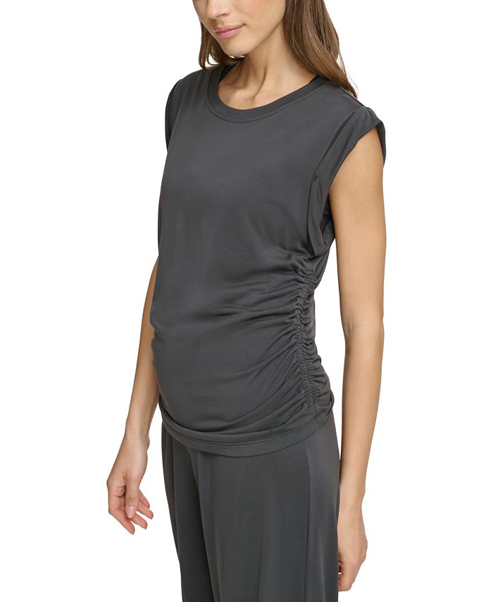 DKNY Women's Flange-Sleeve Side Ruched Top - Macy's