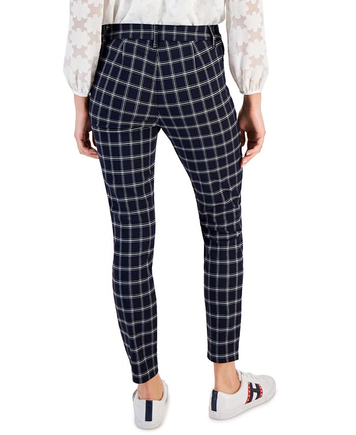 Tommy Hilfiger Women's Windowpane-Plaid Skinny Pants - Macy's