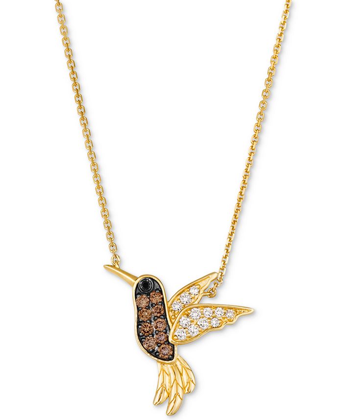 Le Vian Multicolor Diamond Hummingbird 19" Pendant Necklace (3/8 ct. t ...