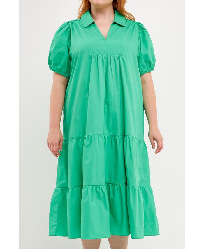 English Factory Plus Size Poplin Midi Dress - Macy's