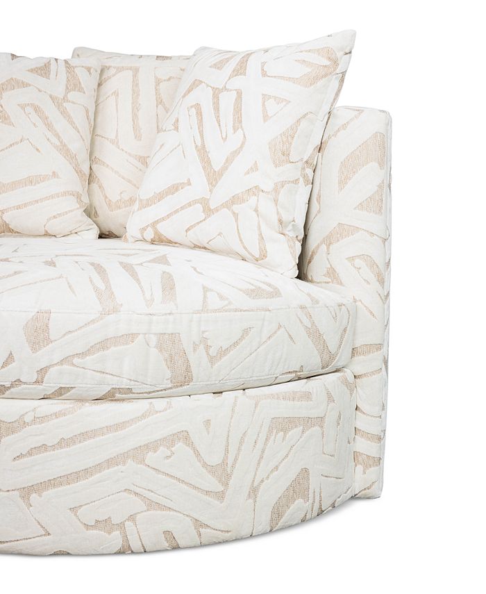 Furniture Korren Fabric Round Swivel Chair, Created for Macy's - Macy's