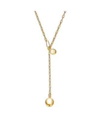 Rachel Glauber Minimalist 14K Gold Plated Elegant Y-Neck Necklace - Macy's