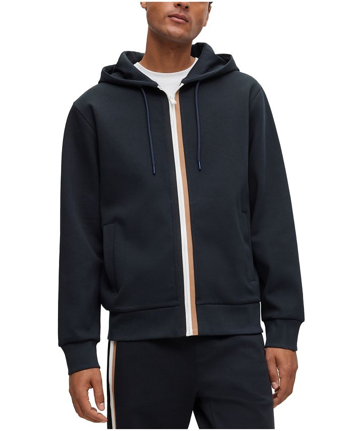Hugo Boss Men's Signature-Stripe Zip Front Hoodie - Macy's