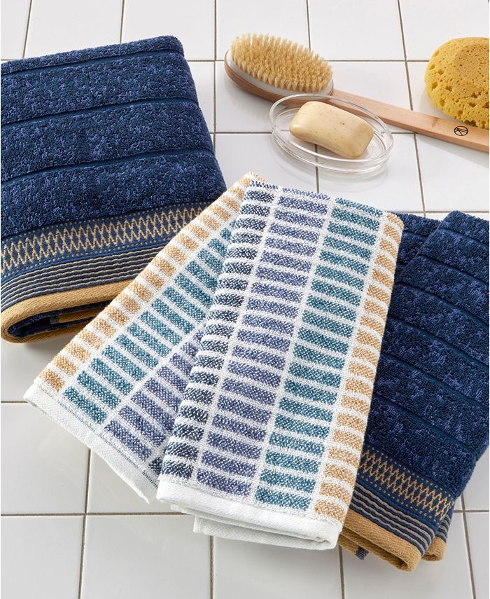 SKL Home Juxtapose Stripe Cotton 2 Piece Hand Towel Set, 26" x 16" - Macy's