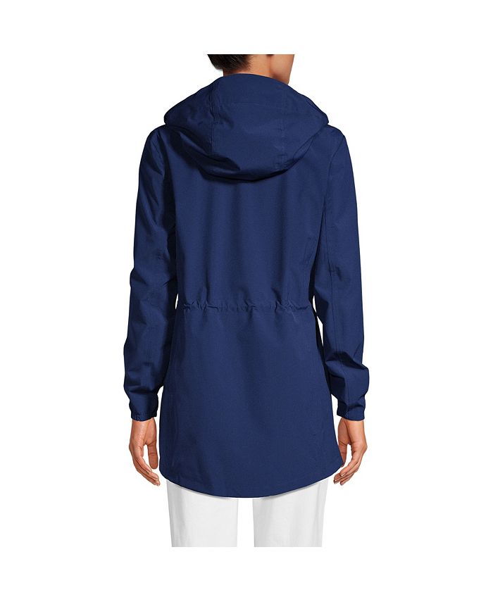Lands' End Women's Tall Waterproof Hooded Packable Raincoat - Macy's