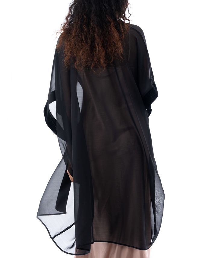 I.N.C. International Concepts Women's Crinkle Velvet-Trim Topper ...