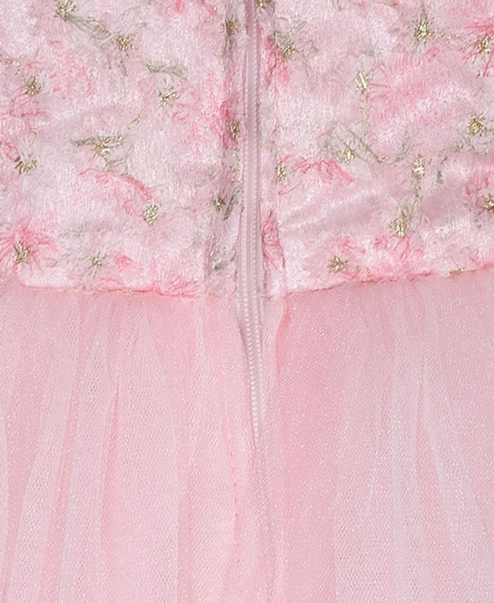 Bonnie Baby Baby Girls Floral Embroidered Dress With Jeweled Waist - Macy's