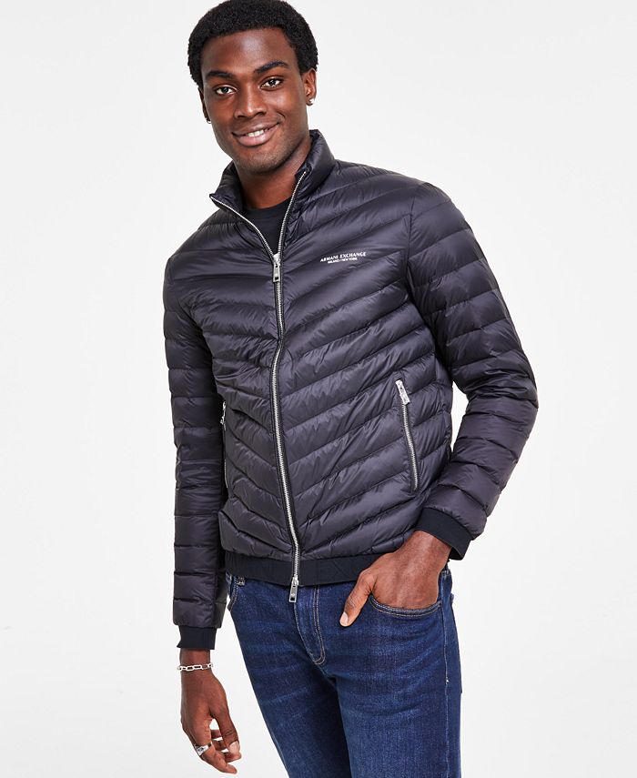 A|X Armani Exchange Men's Ribbed Puffer Jacket - Macy's