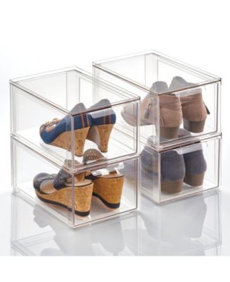 mDesign Stackable Closet Storage Bin Box with Pull-Out Drawer, Small ...