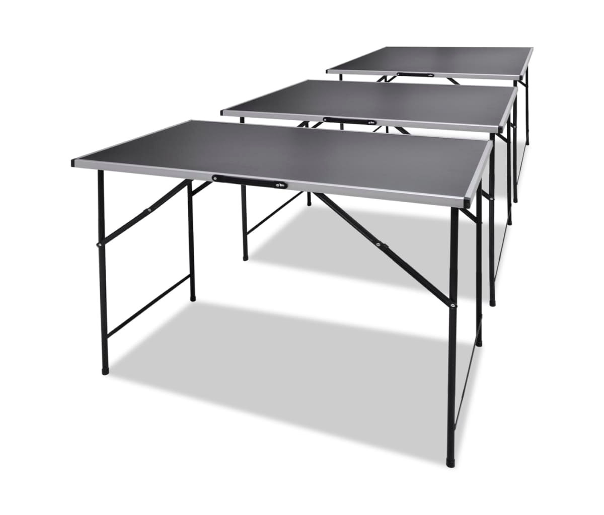 Click here for vidaXL Pasting Tables 3 pcs Foldable - Black prices