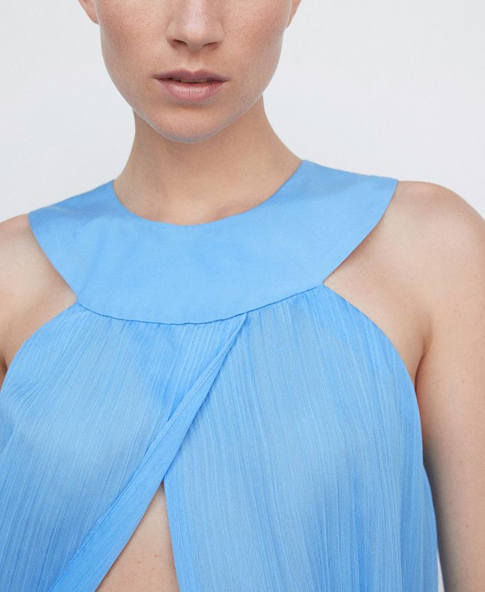 MANGO Women's Pleated Halter Neck Dress - Macy's