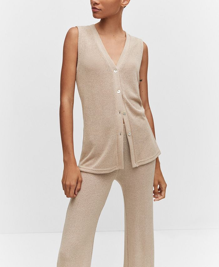 MANGO Women's Buttoned Knit Top - Macy's