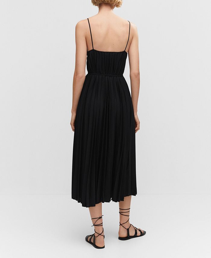 MANGO Women's Pleated Cord Dress - Macy's