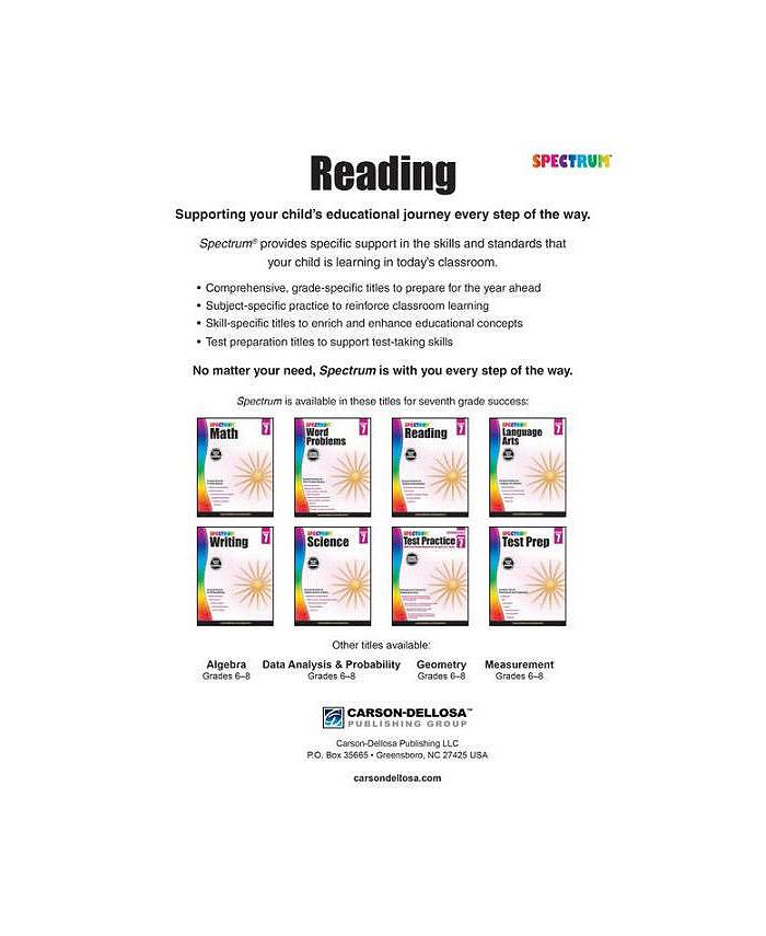 Barnes & Noble Spectrum Reading G7 Workbook, Grade 7 by Spectrum ...