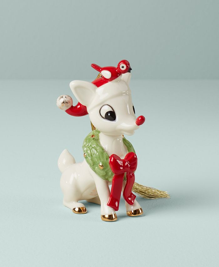 Lenox Rudolph and Cardinal Friend Ornament - Macy's