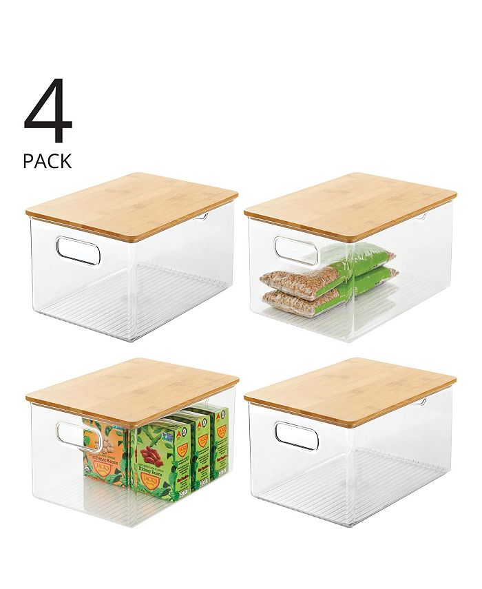mDesign Plastic Kitchen Food Storage Bin with Lid, Medium - 4 Pack - Macy's